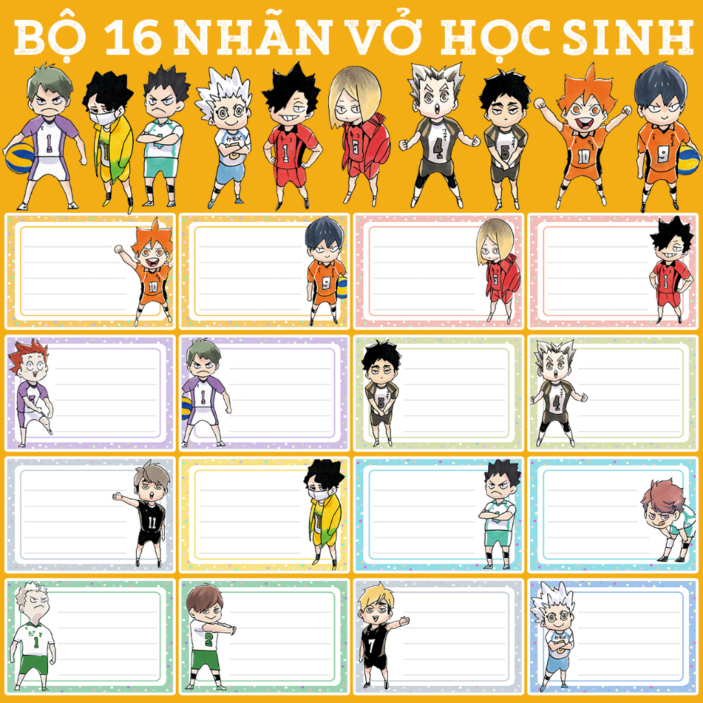 ชุดป้าย 16 ป้าย HAIKYU Haiku! Chibi - ยักษ์จิ๋ว - ป้ายยาว ANIME MANGA ...