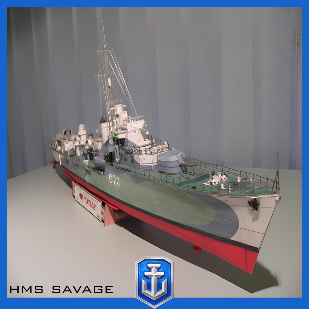 โมเดลกระดาษ แผนกกองทัพเรืออังกฤษ HMS SAVAGE | Shopee Thailand