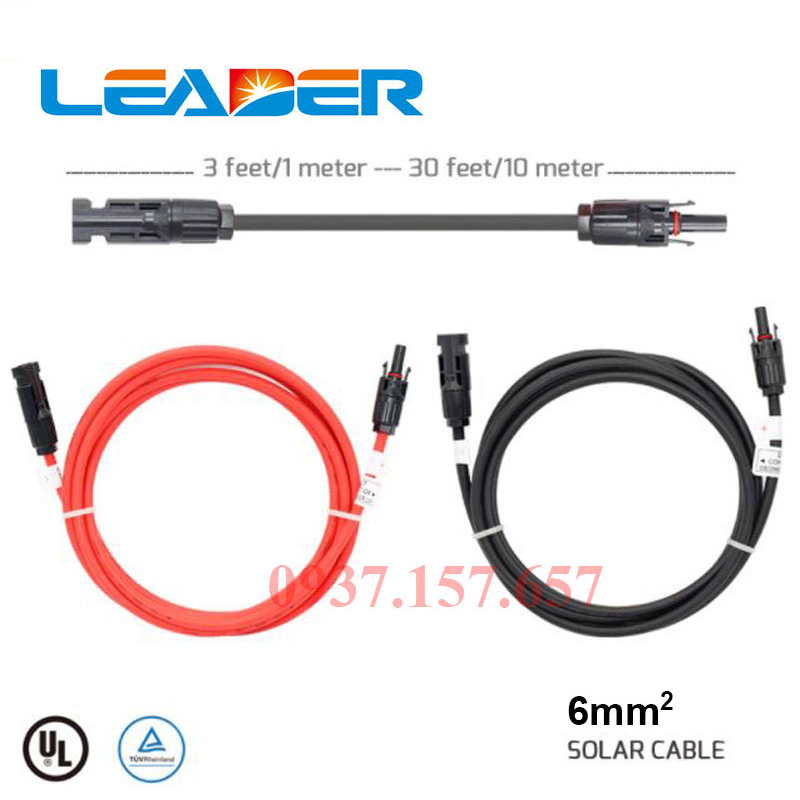สาย Solar Leader 6mm2 พร้อมขั้วต่อ MC4 | Shopee Thailand