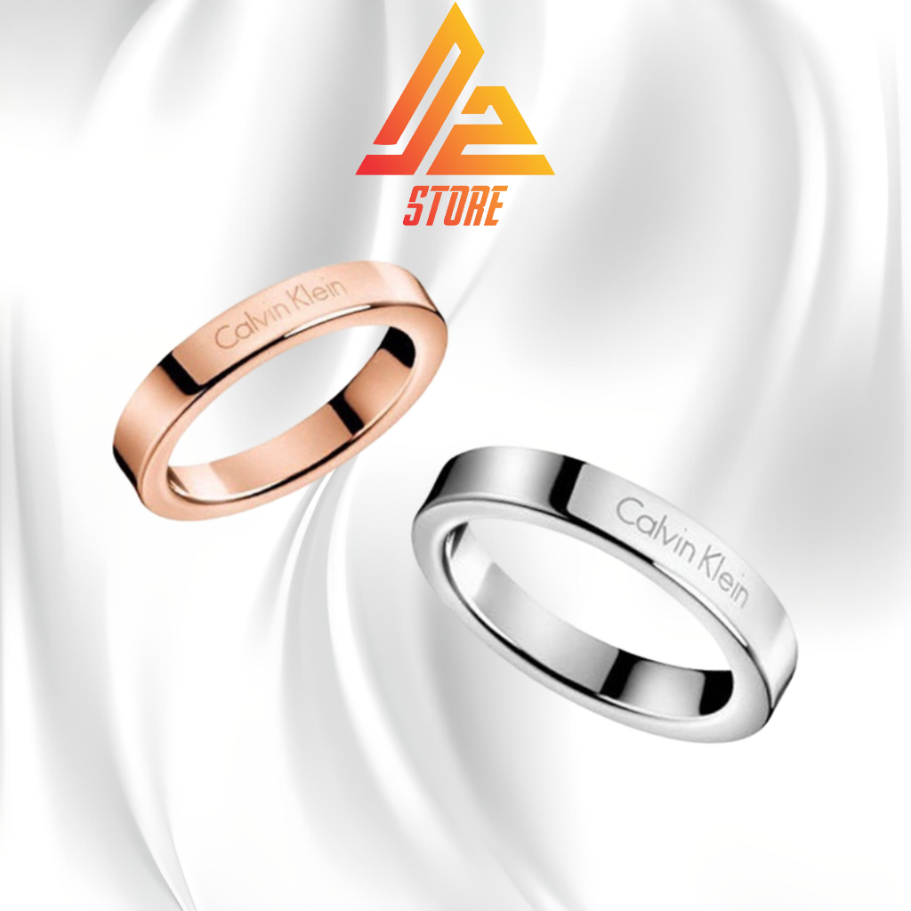 Ck Basic Ring แกะสลักตามคําขอไทเทเนียมสแตนเลส unisex คู ่ 316L | Shopee ...