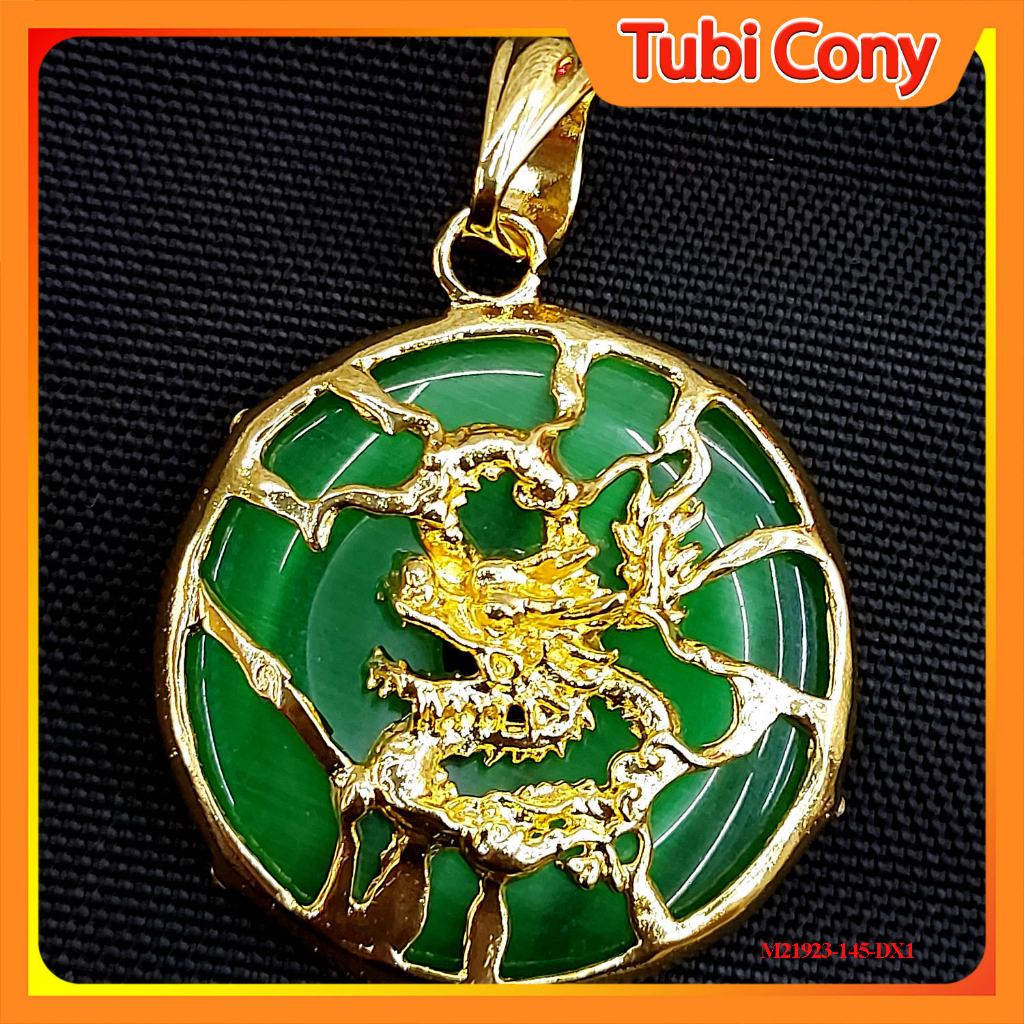 จี้เยลลี่สีเขียวทรงกลมผู้ชาย Tubi Cony (3ซม.) แกะสลักมังกร M21923-145-DX1 | Shopee Thailand