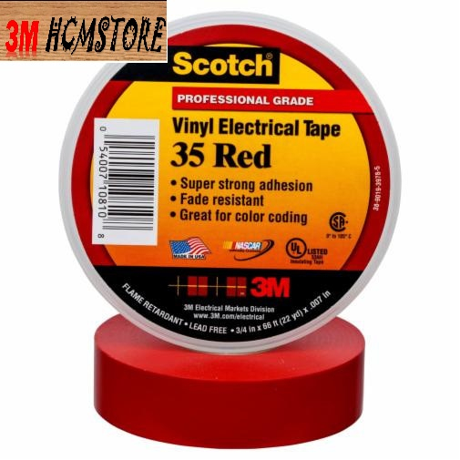 3m SUPER 35 สีแดง 19 มม.20 เมตรยาว 3M SCOTCH electrical ADHESIVE TAPE ...