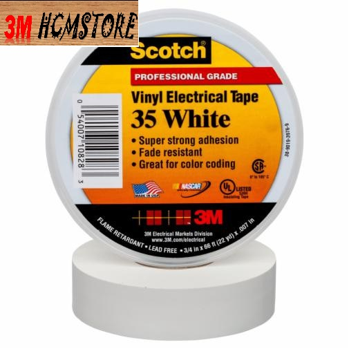 3m SUPER 35 สีขาว 19 มม. x 20 ม. 3M SCOTCH electrical ADHESIVE TAPE ...