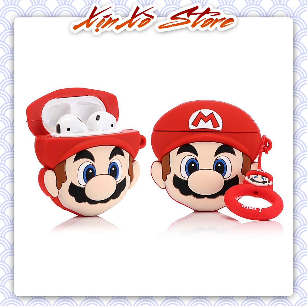 Airpod Case Airpods 2 3 4 Pro Pro 2 Super Mario Silicon 3D พร้อมพวง ...