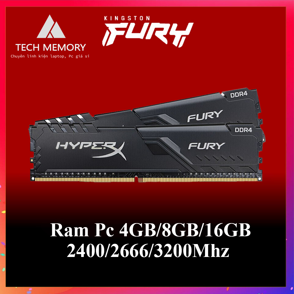 Kingston HyperX Fury Black PC Ram 4GB/8GB/16GB DDR4 2400/2666/3200Hz - ของแท้ 100% ใหม่ - 36 ...