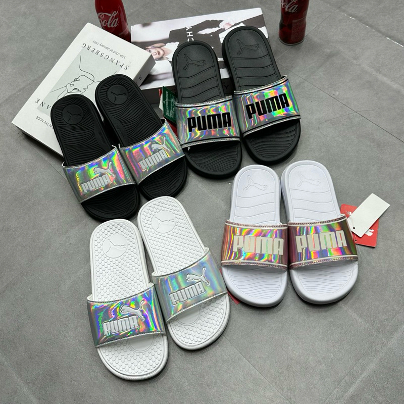 [GENUINE] Puma COOL CAT Sandals - POPCAT HOLOGRAM DISTESSED 386722-01 ...