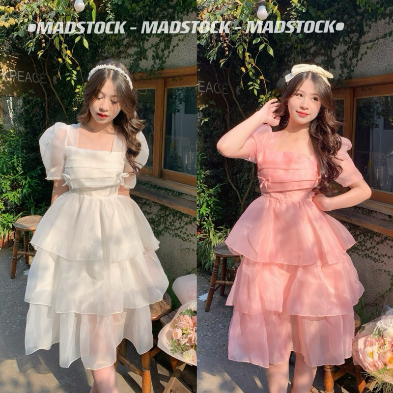 เดรส - 3-LAYER DRESS * JIDANA DRESS * พริ้วด้วยโบว์เลดี้ | Shopee Thailand