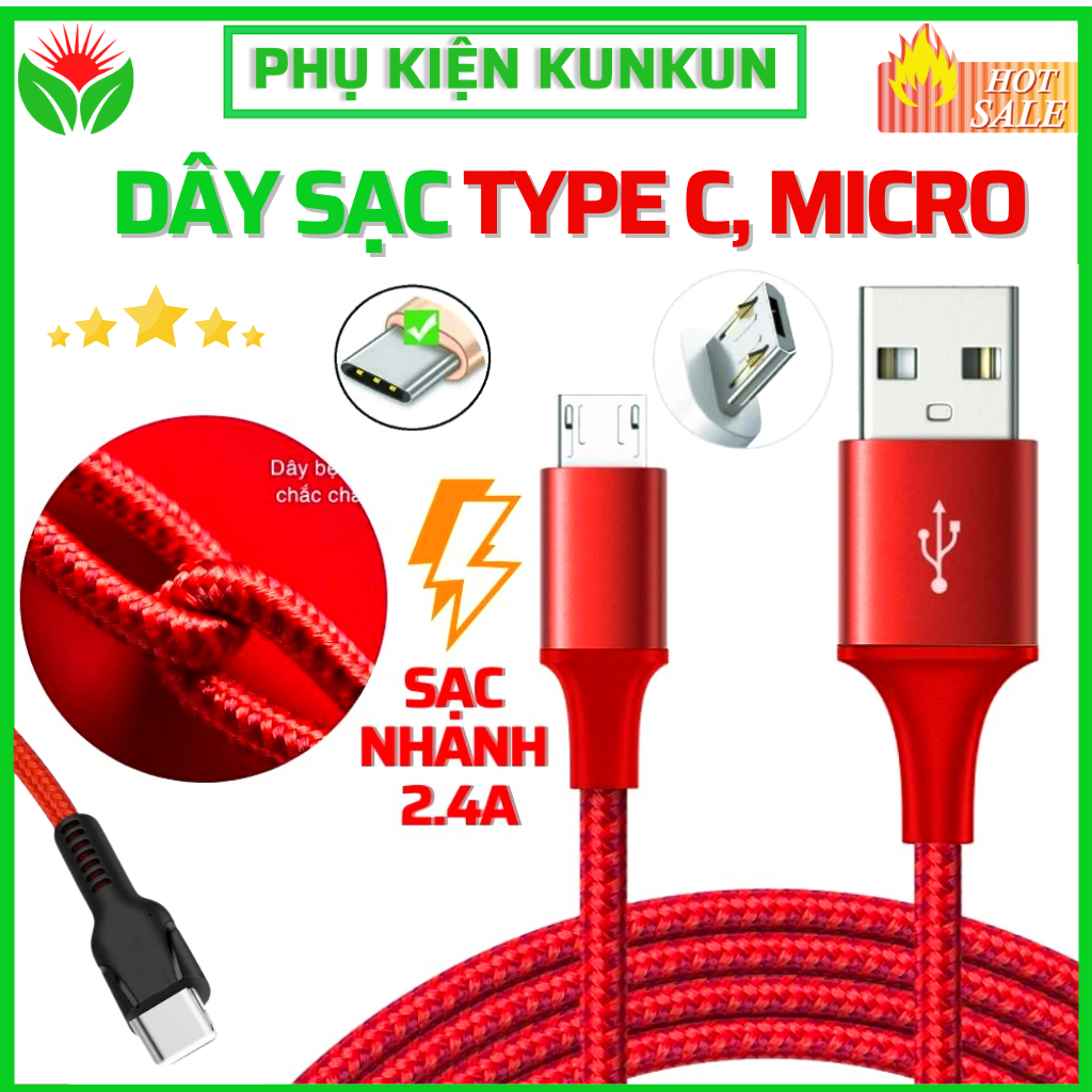 สายชาร์จ Usb Type C Micro Fast สําหรับ samsung และ Android รุ่น 6 เดือน [KUNKUN] | Shopee Thailand