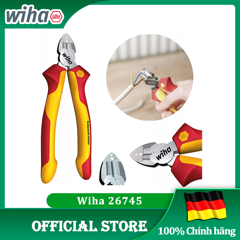 Wiha 26745 Insulated 160mm คีมปอกสายไฟ 1000 Volt [เยอรมันแท้/เยอรมนี ...