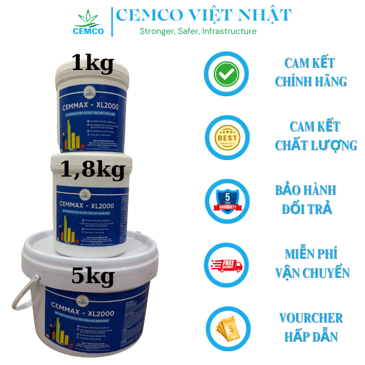 กาวติดผนังซ่อมรอยแตกคุณภาพสูง CEMMAX-XL2000 จาก Cemco Viet Nhat ...