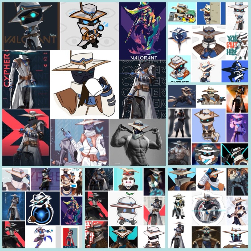 Cypher Valorant Stickers 60 สติ๊กเกอร์อัดไหมที่แตกต่างกัน / สติ๊กเกอร์ ...