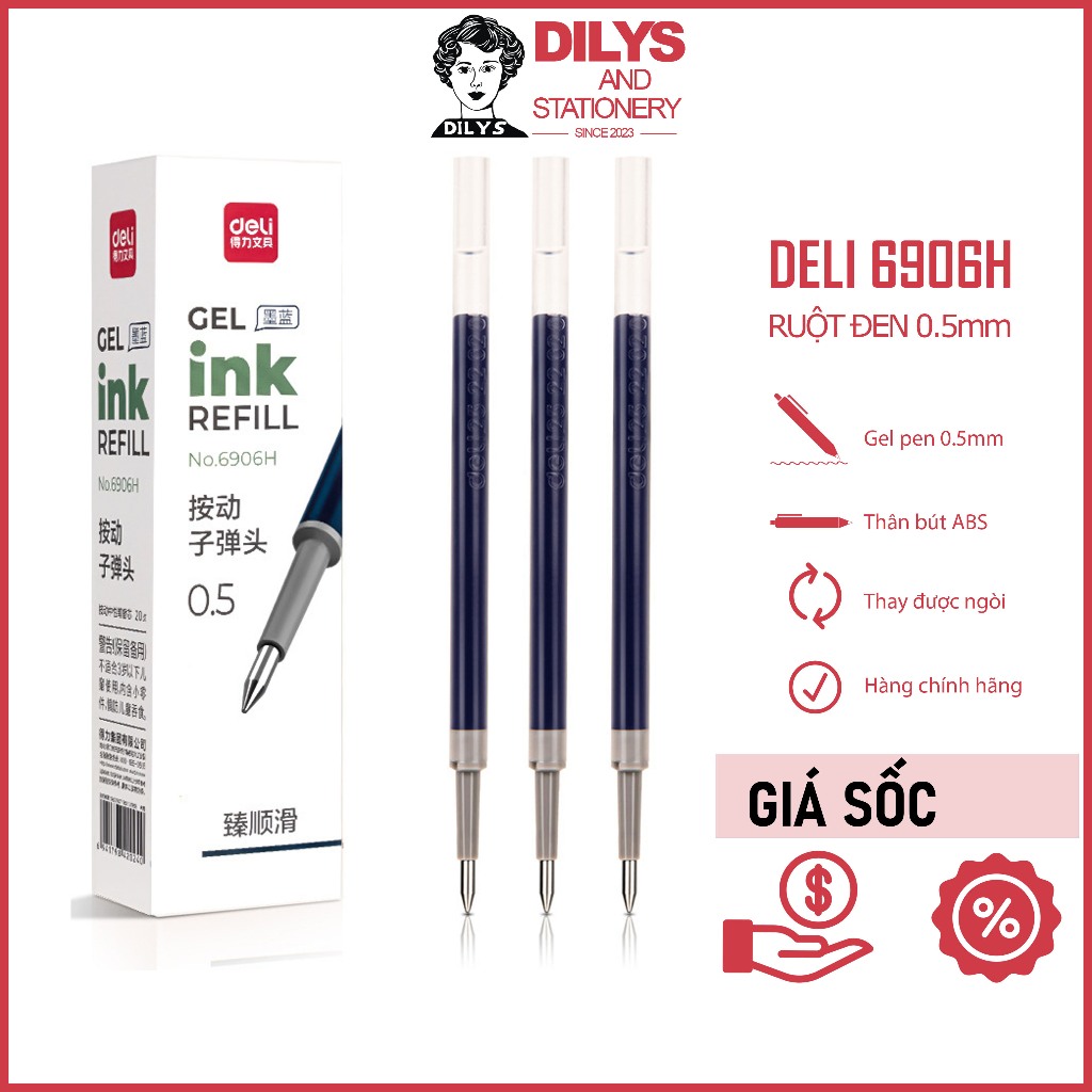 คุณภาพสูง ไส้ปากกาเจล Deli 6906H 0.5 มม. ปลายปากกาใช้แทนปากกา A575, S60 ...