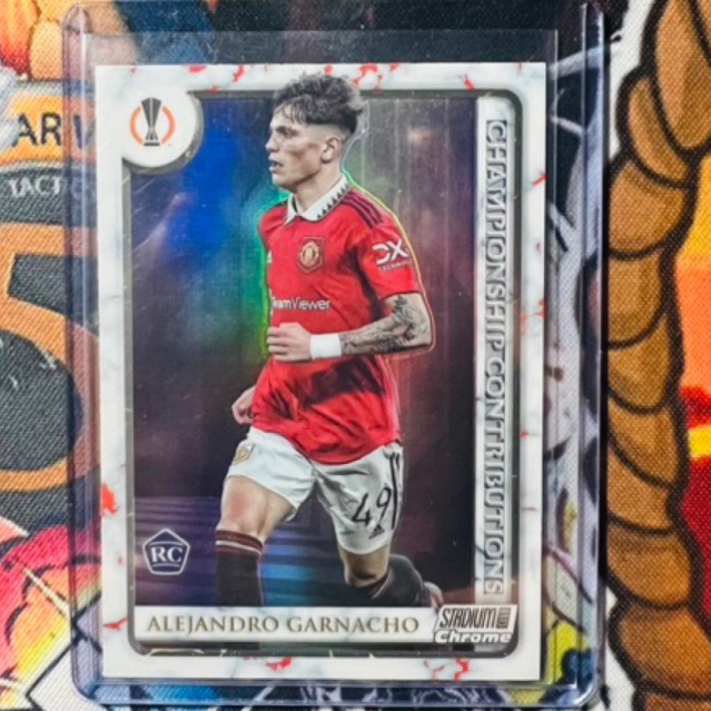 การ ์ ดฟุตบอล Garnacho Championship Topps Stadium Chrome 2022-23 ...