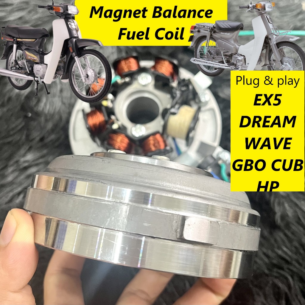 Balanced Magnet & Fuel Coil สําหรับ EX5 HP DREAM C100 WAVE100 XRM110 ...