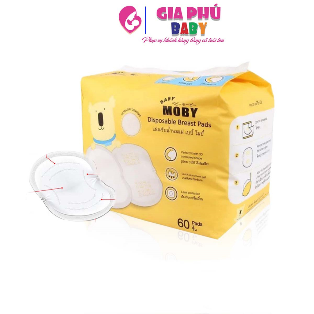 ของแท้ Moby Milk Absorbent Pack ชิ้นที่นุ่มและเรียบเนียนเป็นพิเศษและดูด ...