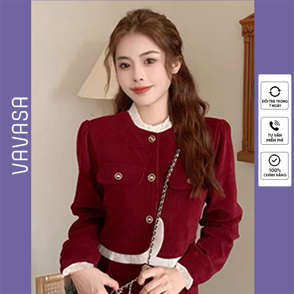 เสื้อเชิ้ตกํามะหยี่ทรงคุณนายใส่ช่วง Tet VAVASA SM156 | Shopee Thailand