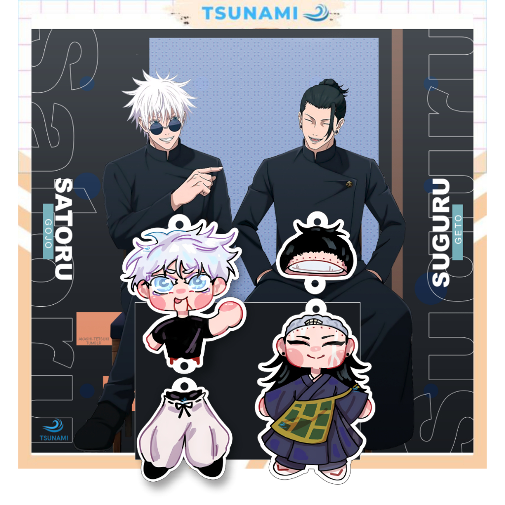 Gojo Satoru Half-Person Key Chain, Geto Suguru Double-Cut Head - พวง ...