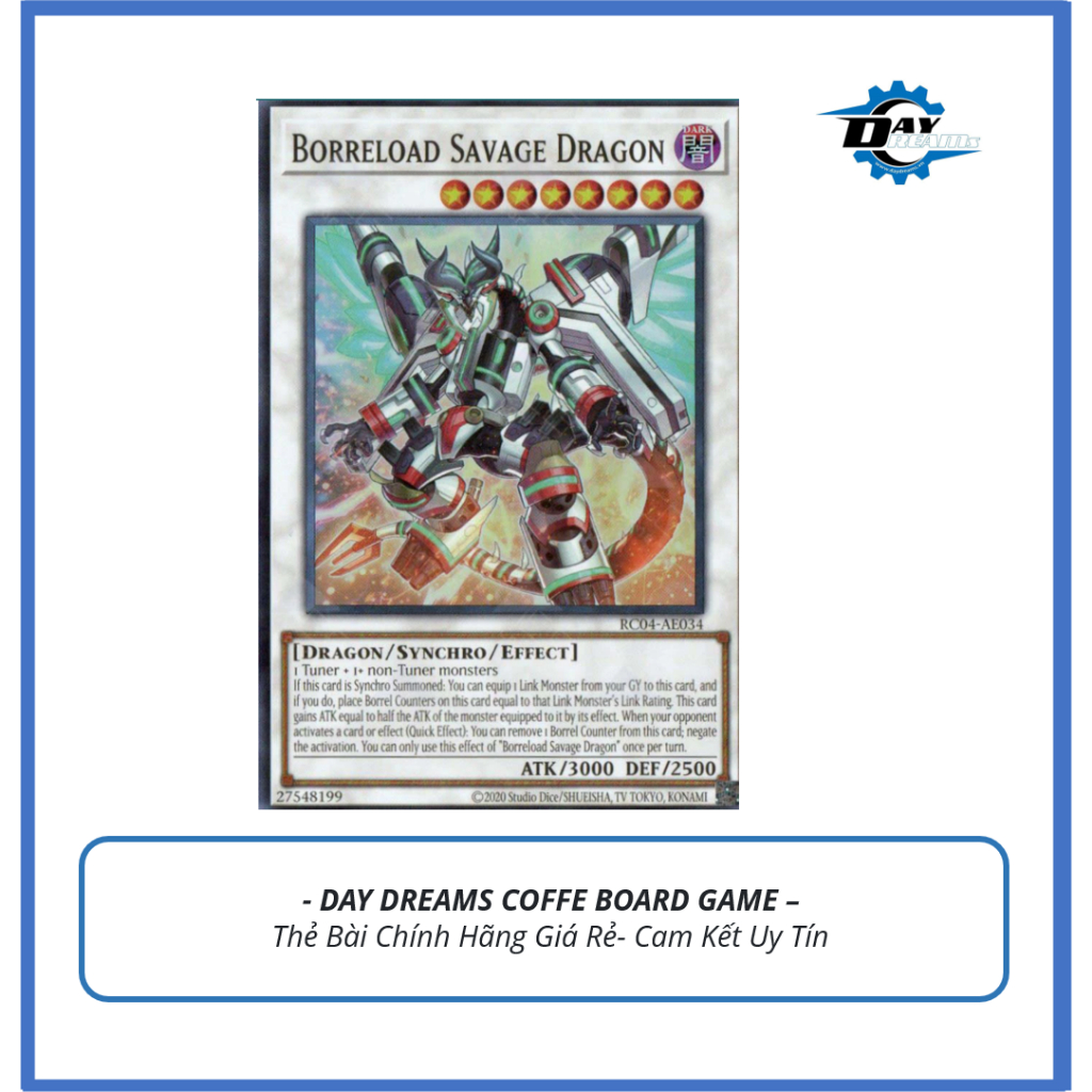 การ์ด YUGIOH ของแท้ - ENGLISH LANGUAGE:RC04-AE034 Borreload Savage Dragon (SR) | Shopee Thailand