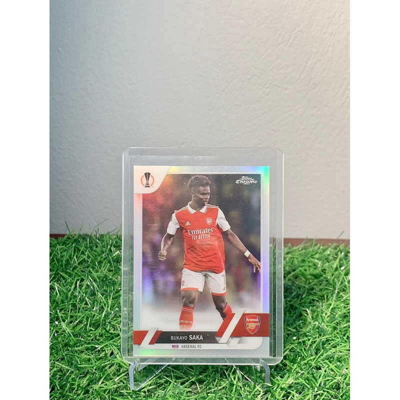 Bukayo Saka Refractor Topps Chrome 2022 / 23 การ ์ ดฟุตบอล | Shopee Thailand