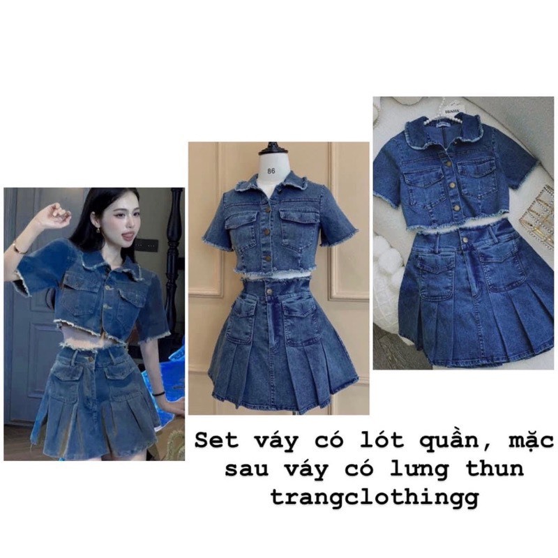 Set JEAN 2 ชิ้นพร้อมกระโปรงจีบสวยๆ HOTTRENDING | Shopee Thailand