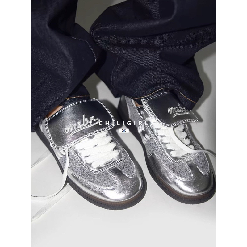 Chiligirl Silver Retro Moral Training รองเท้าผู้หญิงคลาสสิก 2024 INS Blogger สไตล์เดียวกันสมวัย ...
