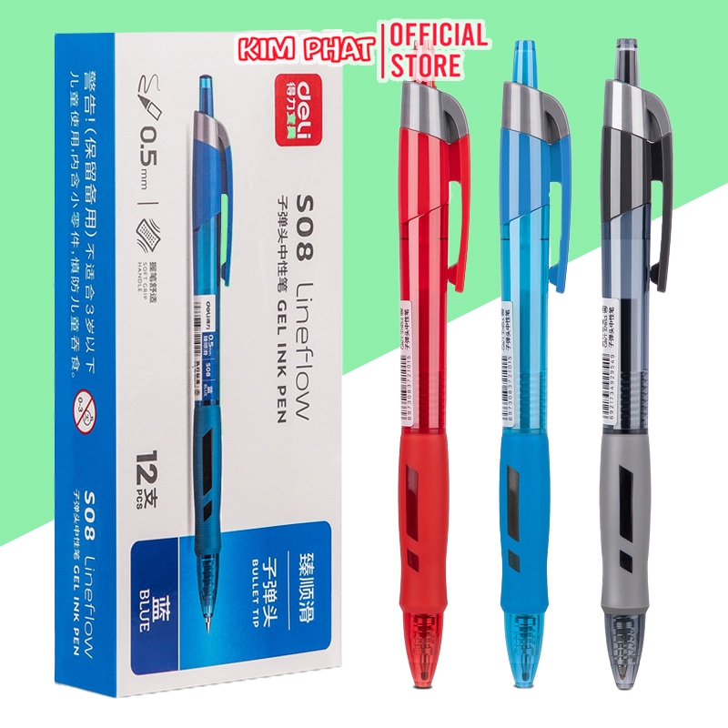 Water Ball Pen, Deli S08 Office Press gel Pen, Nib 0.5mm / Replacement Gut S206 ( 1 Tree ...