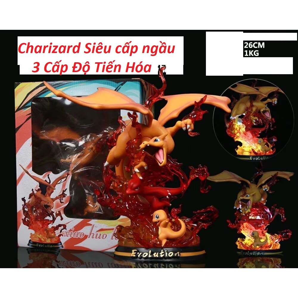 [Performation Three ] Charizard Model 33cm Full Box - Pokemon | Shopee ...