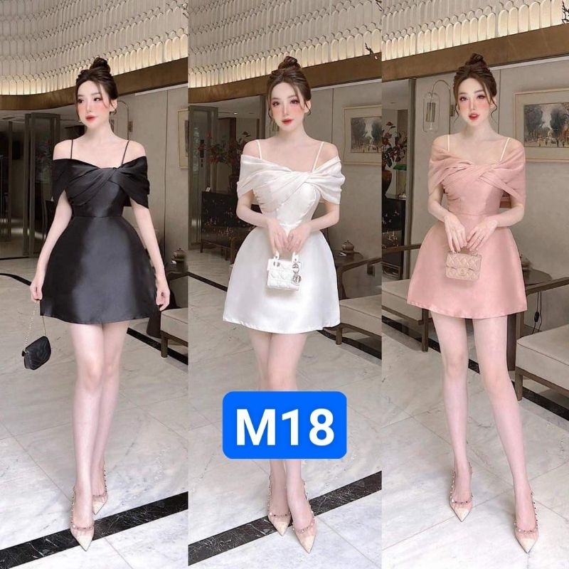 Tafta Dress Off Shoulder Twisted Chest Skirt A. ชุดเดรสไหล ่ ต ่ ําสวย ...