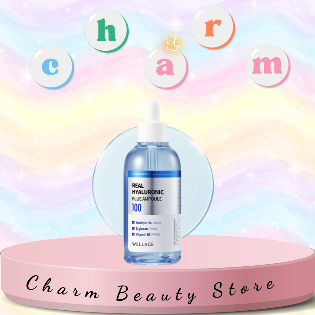 Wellage HA Real Hyaluronic Blue Moisturizing Serum 100 แอมพูล 75มล ...