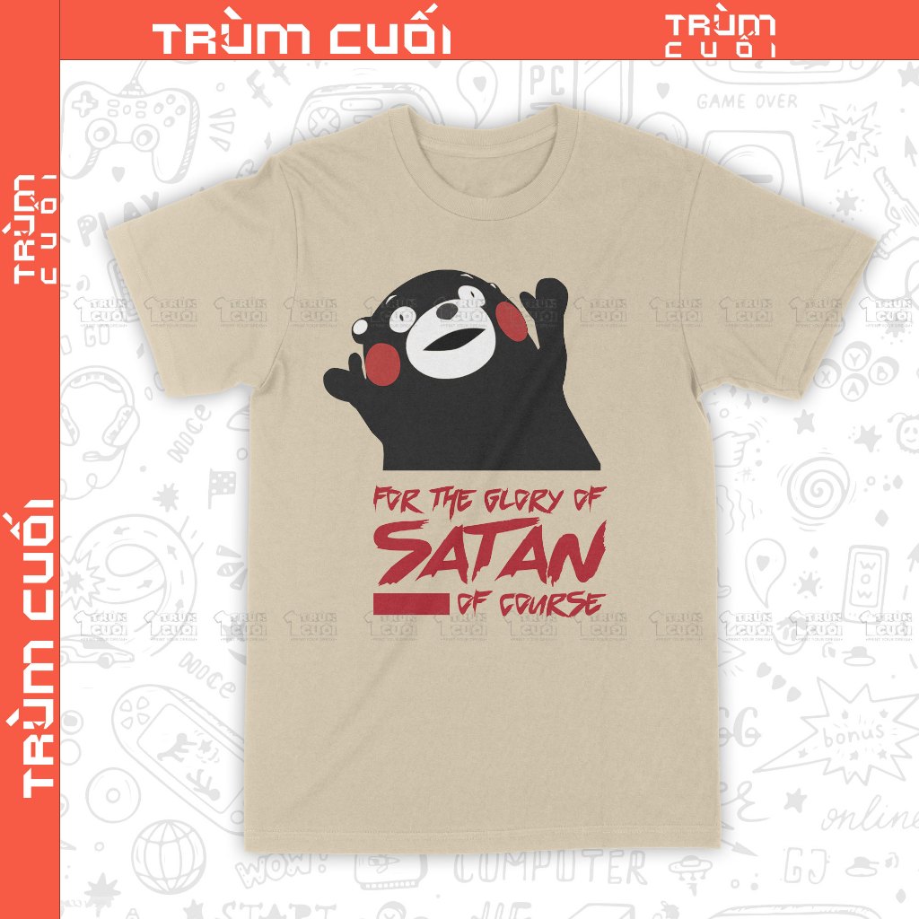 เสื ้ อยืด Kumamon Satan Bear, Meme Animal Boss, ผ ้ าฝ ้ าย Unisex 100 ...