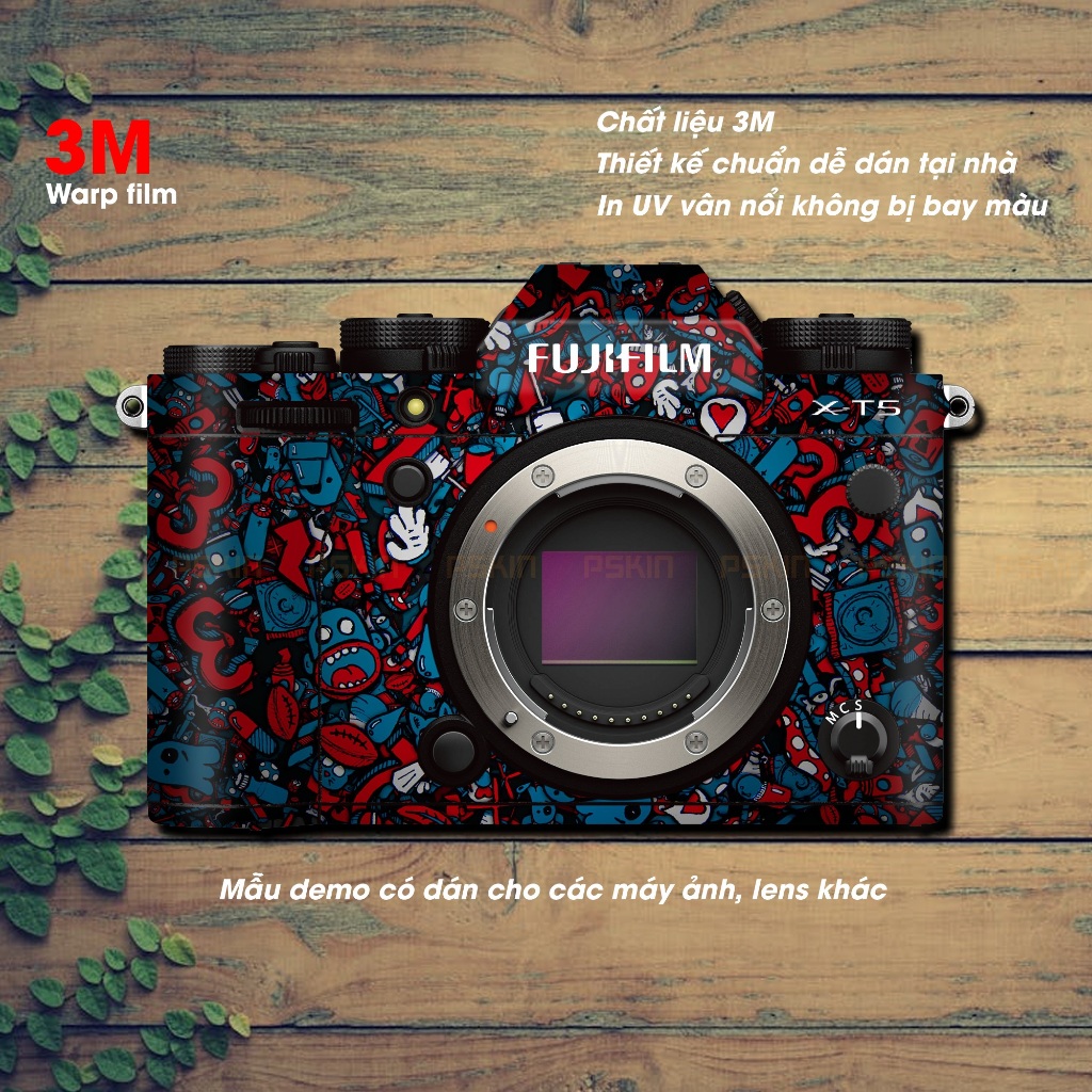 สติ๊กเกอร์ผิวกล้องตัว Fujifilm X-H2,X-T4, X-T5, X-Pro 2, GFX 100, X-E4, X-E3 ฯลฯ รุ่น C6 ...