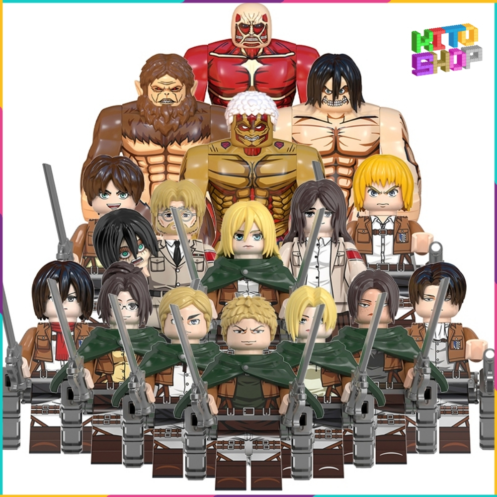 ประกอบของเล่น Minifigures Attack On Titan การ์ตูนตัวละครอะนิเมะการ์ตูน ...