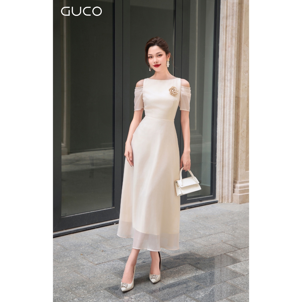 Open Arm Maxi Dress Free Cotton - สีครีม 4459 | Shopee Thailand