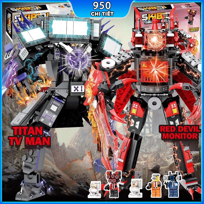 Combo 2 ชุด lego Skibidi ห ้ องน ้ ําประกอบ Toysss, lego Titan TVMan ...