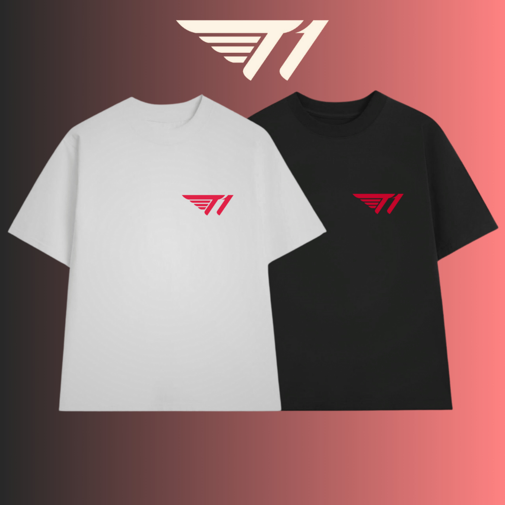 เสื ้ อยืด unisex รูปแบบกว ้ างพร ้ อมโลโก ้ T1 Legendary League ทีม ...