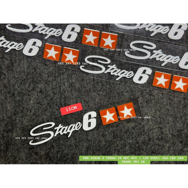 [ 1 ชิ้น ] STAGE 6 STAMPS (11 ซม.) สีขาว LETTERS พิมพ์ด้วยหมึก EMERGED ...