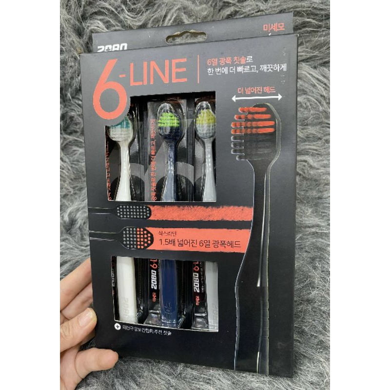 แปรงสีฟันพรีเมี ่ ยมเกาหลีหัวกว ้ าง 2080 6-LINE - 304747 | Shopee Thailand