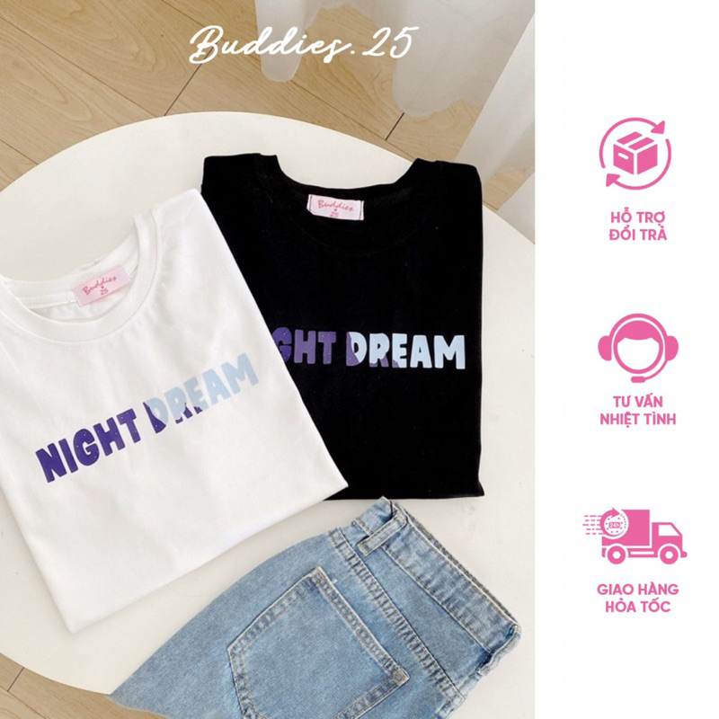 เสื้อยืดพิมพ์ลาย Night dream Buddies 25 Cool 2-Way Cotton ATTK703 ...