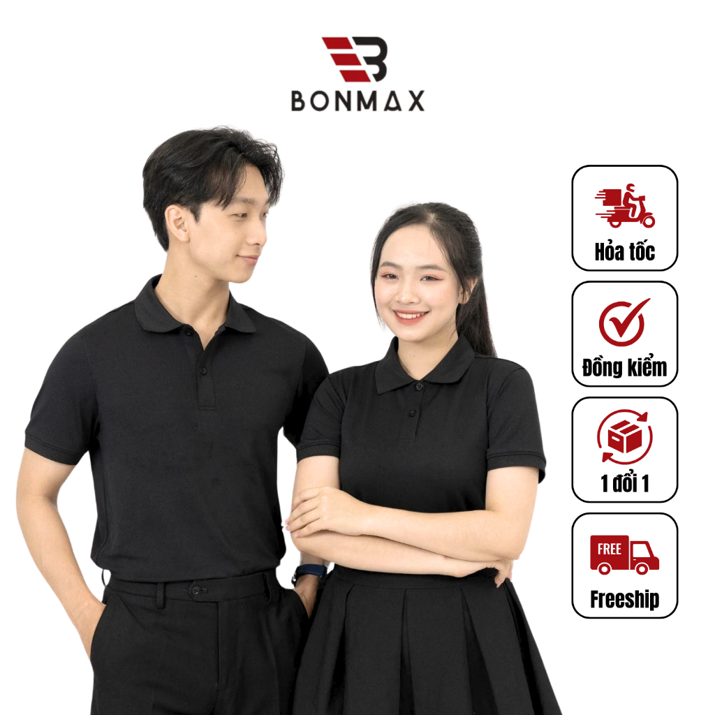 [PRINT On DEMAND] BONMAX เสื้อยืดโปโลชุดพื้นฐานคุณภาพสูงสําหรับผู้ชายและผู้หญิงสําหรับโรงเรียน ...