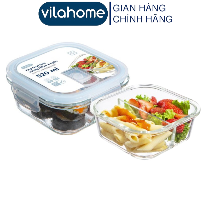 กล่องอาหารแก้ว Nikko Inochi กล่องใส่อาหารพร้อมปุ่มปล่อยอากาศ ฝาปิด กล่อง 520ml 2 ช่อง | Shopee ...