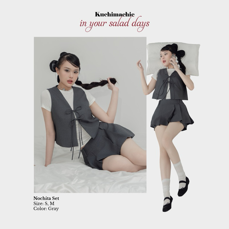 Kuchimachic - Nochita Set - ชุดเสื้อกั๊กพร้อมกระโปรงจีบวัสดุ Tuytsi ...