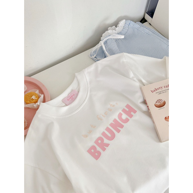 เสื้อยืดผ้าฝ้ายลายนูน Brunch (เวอร์ชั่นใหม่) Buddies.25 | Shopee Thailand