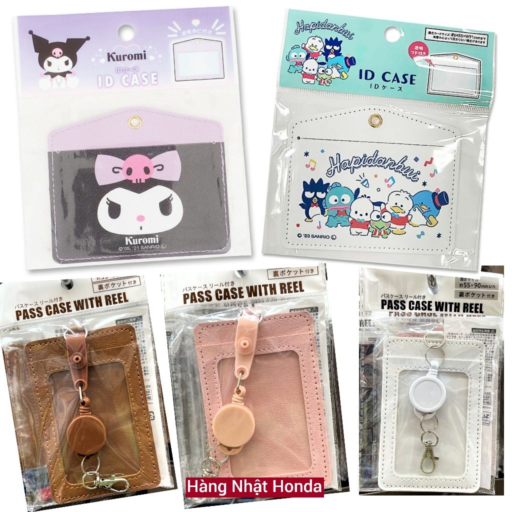 [Daiso Japan] ID Card Wallet With Automatic Drawstring - Cartoon ID Card - ID Case Sanrio - Pass ...