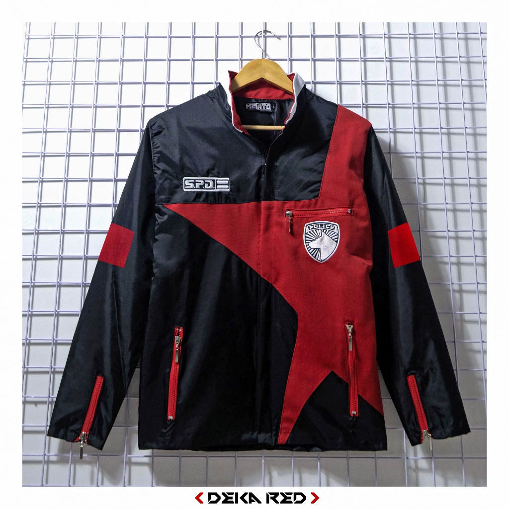 เสื้อแจ็คเก็ต Unisex Parachute เย็บปักถักร้อย Deka Red - Blue - Green ...