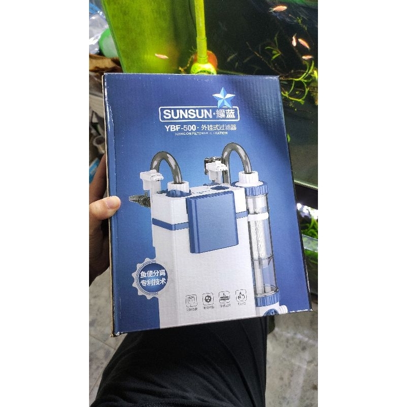 Sunsun YBF-500 Hanging Filter มีตะกอนตกก้น ปรับกระแสในตัว | Shopee Thailand