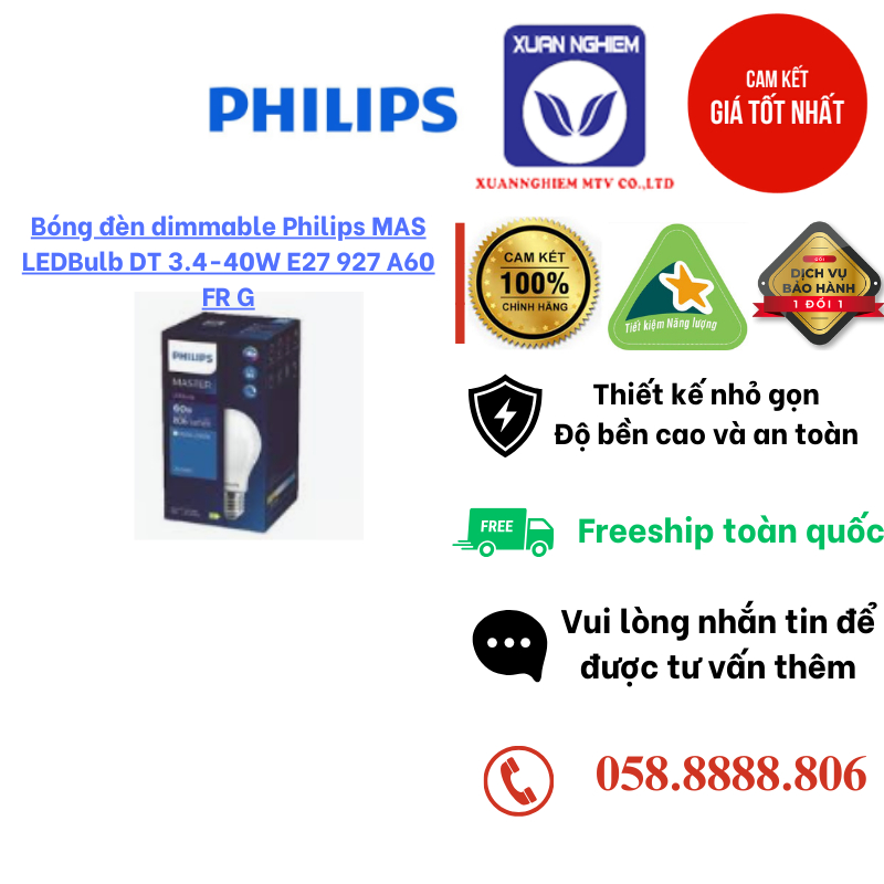 Philips MAS LEDBulb DT 3.4-40W E27 927 A60 FR G หลอดไฟและหลอดไฟ LED DT ...