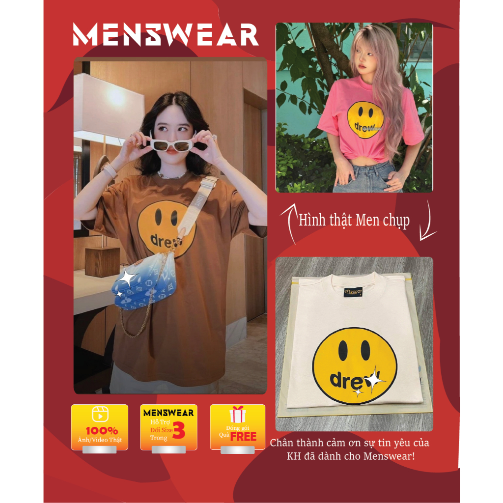 [MENSWEAR Store - BEST QUALITY] เสื้อยืด DREW MASCOT WIDE FORM - ซีซั่น ...