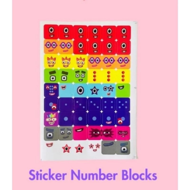 NumberBlocks Sticker Linking Cube Number Block Sticker | Shopee Thailand