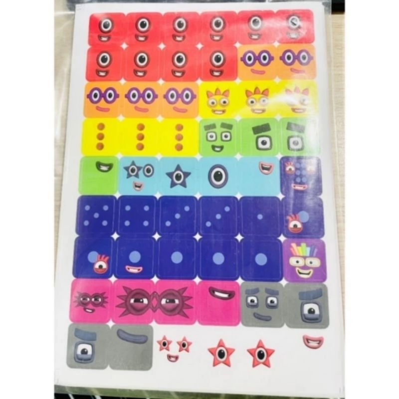 NumberBlocks Sticker Linking Cube Number Block Sticker | Shopee Thailand
