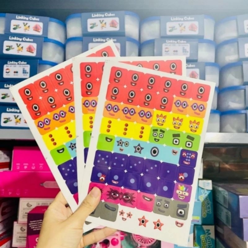 NumberBlocks Sticker Linking Cube Number Block Sticker | Shopee Thailand